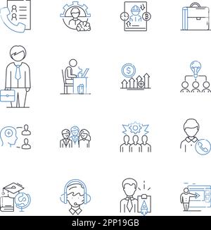 Workforce development line icons collection. Training, Education, Skill ...
