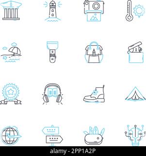 Restful break linear icons set. Serenity, Tranquility, Relaxation ...