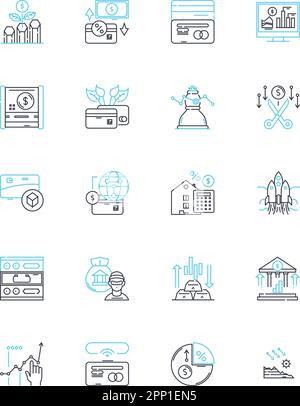 Investment firm linear icons set. Wealth, Securities, Portfolio, Bonds ...