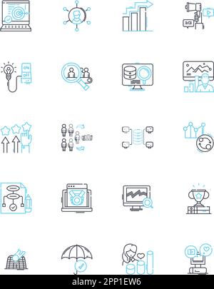 Hunt linear icons set. Scavenger, Predator, Prey, Tracker, Stalk ...