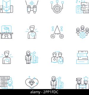 Kindness and compassion linear icons set. Empathy, Generosity, Altruism ...