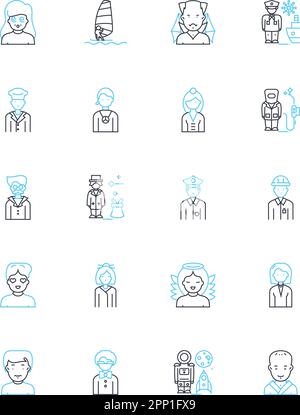 Cultural identity linear icons set. Heritage, Diversity, Tradition ...