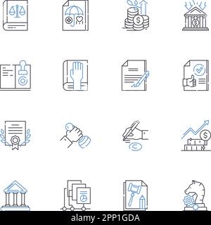 Negotiation and compromise line icons collection. Collaboration ...