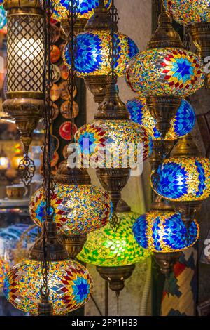 Turkish mosaic lamps, Grand Bazaar, Istanbul, Turkey Stock Photo - Alamy
