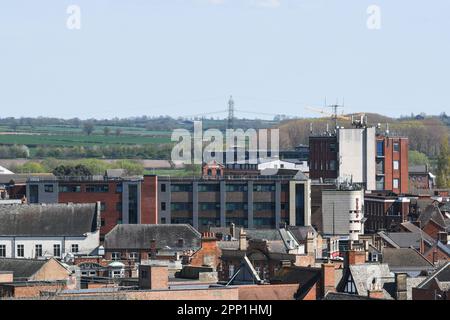ariel view of loughborough town center leicestershire Stock Photo - Alamy