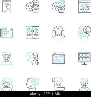 Self-actualization linear icons set. Potential, Fulfillment, Growth ...