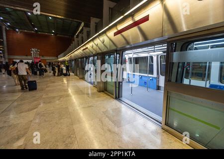 Automatic subway guided train, Madrid Adolfo Suárez Barajas Aeropuerto ...