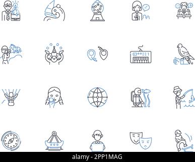 Cultural immersion line icons collection. Diversity, Intercultural ...
