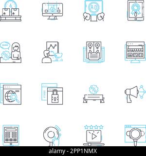 Visual message linear icons set. Graphical, Imagery, Communication ...