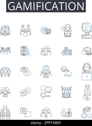 Gamification line icons collection. Skill-building, Puzzle-solving ...