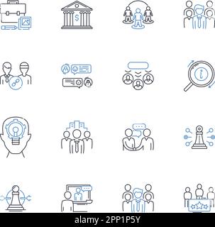 Joint force line icons collection. Collaboration, Unity, Integration ...