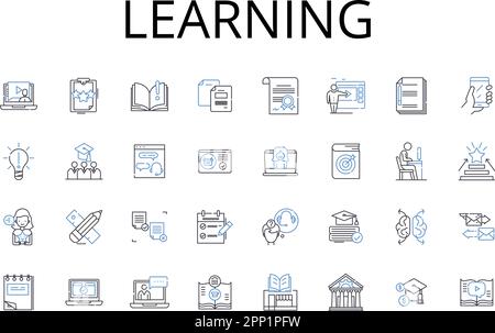 Experience accumulation line icons collection. Growth, Progress, Learning, Mastery, Development ...