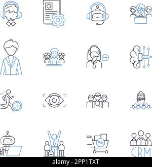 Talent strategy line icons collection. Recruitment, Development ...
