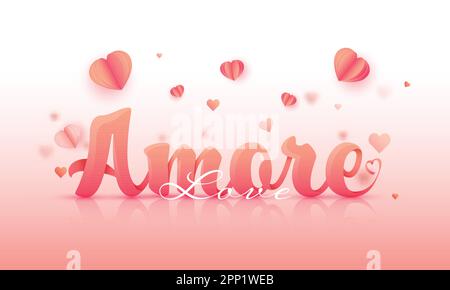 Italian Font Of LOVE (Amore) Written By Ribbon Stock Vector Image & Art ...