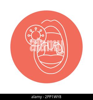 Tonsils Adenoid Problems color line icon. Human diseases. Pictogram for ...