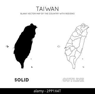 Taiwan blank outline map design Stock Vector Image & Art - Alamy
