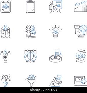 Sales forecasting line icons collection. Projections, Analytics ...
