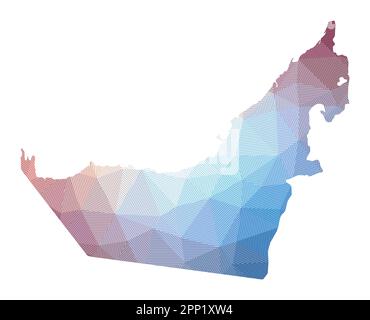 Low Poly map of UAE. UAE geometric polygonal, mosaic style map Stock ...