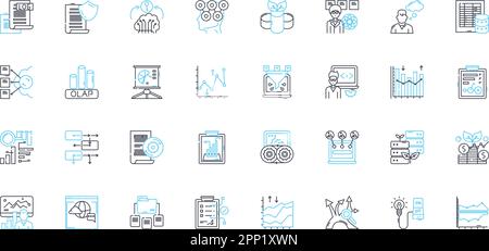 Guidelines line vector icons and signs. Rule, Procedure, Protocol, Code, Standard, Regulation ...