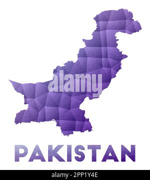 Low poly map of Pakistan. Pakistan geometric polygonal, mosaic style ...
