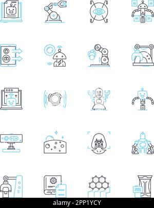 Expanse linear icons set. Space, Sci-fi, Belter, Rocinante ...