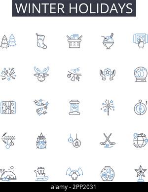 Three Kings Day line icons collection. Epiphany, Gifts, Magi ...