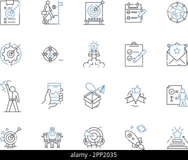 Adaptability strategies line icons collection. Resilience, Flexibility ...