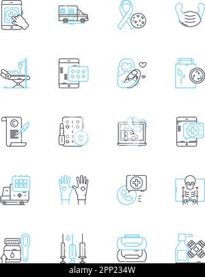 Occupational health linear icons set. Ergonomics, Hazards, Vaccinations ...