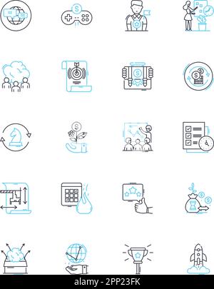 Professional conduct linear icons set. Integrity, Ethics, Hsty ...