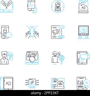 Campaign inception linear icons set. Activation, Branding ...