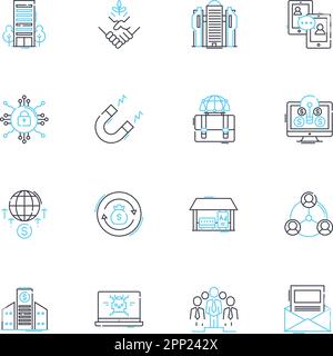 Quick thinking linear icons set. Nimble, Resourceful, Alert, Spontaneous, Astute, Intuitive ...