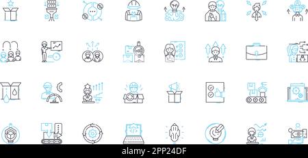 Project coordination linear icons set. Planning, Execution, Schedule ...