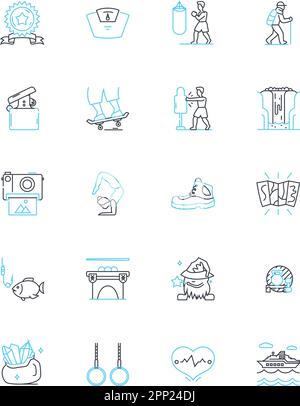 City breaks linear icons set. Culture, Adventure, Architecture, Food ...