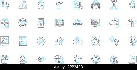Multinational marketing linear icons set. Globalization, Localization ...