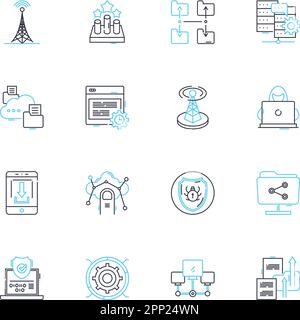 Cloud possibility linear icons set. Cloud, Possibility, Innovation, Flexibility, Scalability ...