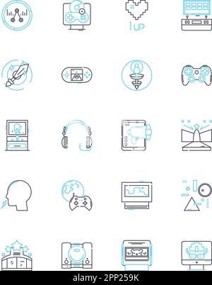 Sound and visual sector linear icons set. Acoustics , Amplification ...