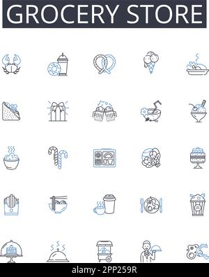 Specialty shop line icons collection. Boutique, Niche, Exclusive ...