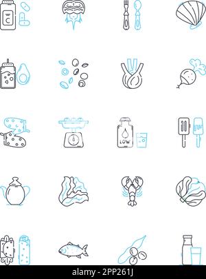 Diner linear icons set. Comfort, Nostalgia, Classic, Homestyle, Iconic ...