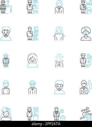 Individuality linear icons set. Unique, Self-expression, Originality ...
