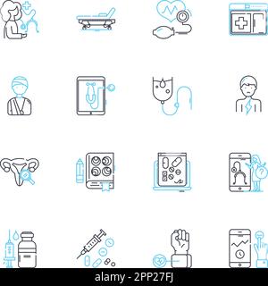 Digital Wellness linear icons set. Balance, Health, Mindfulness, Self ...