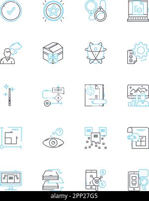 Figures and diagrams linear icons set. Graphs, Charts, Diagrams ...