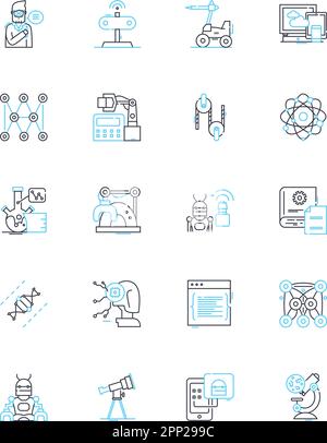 Faux invention linear icons set. Imaginary, Non-existent, Pretend ...