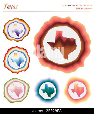 Texas logo. Badge of the US state. Layered circular sign around Texas ...
