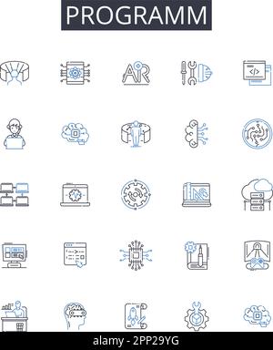 Programm line icons collection. Project, System, Application ...