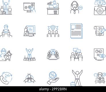 Squad employees line icons collection. Teammates, Co-workers, Squad ...