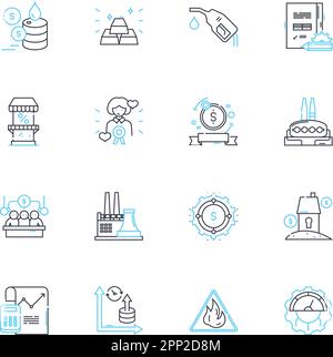 Sociology linear icons set. Culture, Identity, Inequality, Norms, Power ...