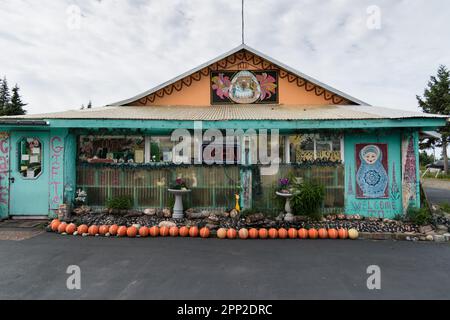 The Russian Samovar Cafe in Nikolaevsk, Alaska. The cafe is owned by ...