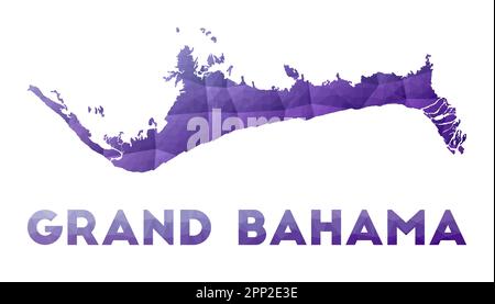Low poly map of Grand Bahama. Geometric illustration of the island ...