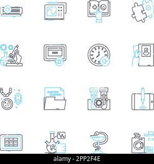 Metabolism line vector icons and signs. Substrate, Respiration, Enzymes ...