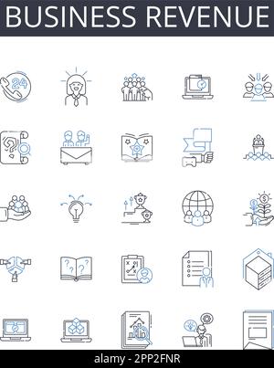 Commercial returns line icons collection. Profitability, Revenue ...